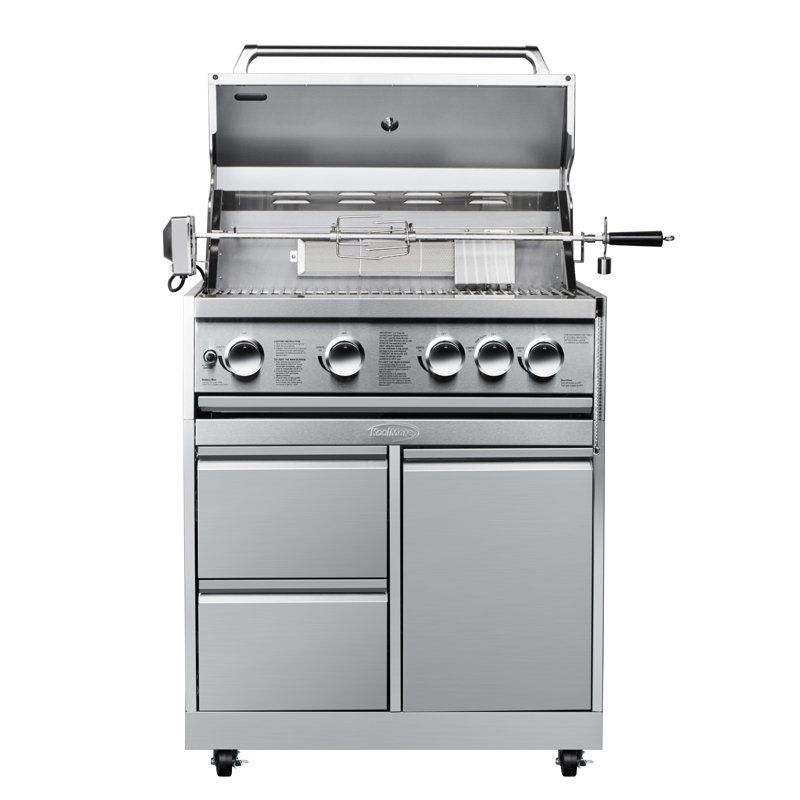 KoolMore 32 in. Outdoor Stainless-Steel Cabinet for Built-in BBQ Grill with 2 Drawers (KM-OKS ...